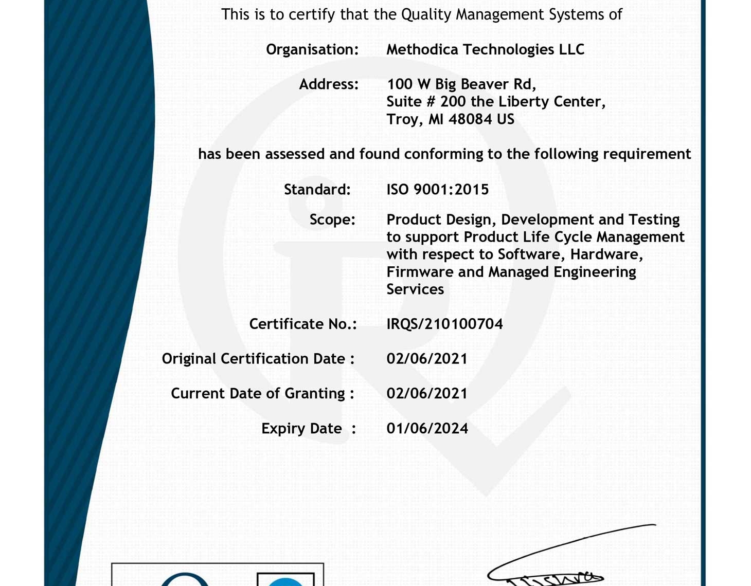 Methodica Technologies | ISO9001:2015 Certified – Methodica Technologies